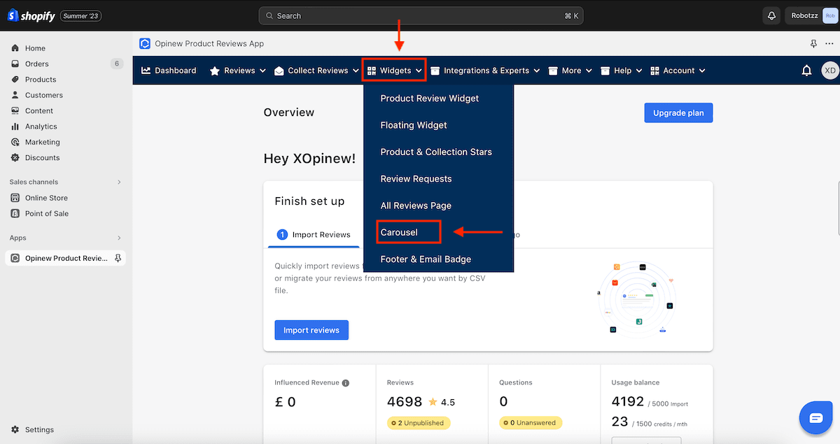 How to Add a Shopify Reviews Carousel - Opinew Help
