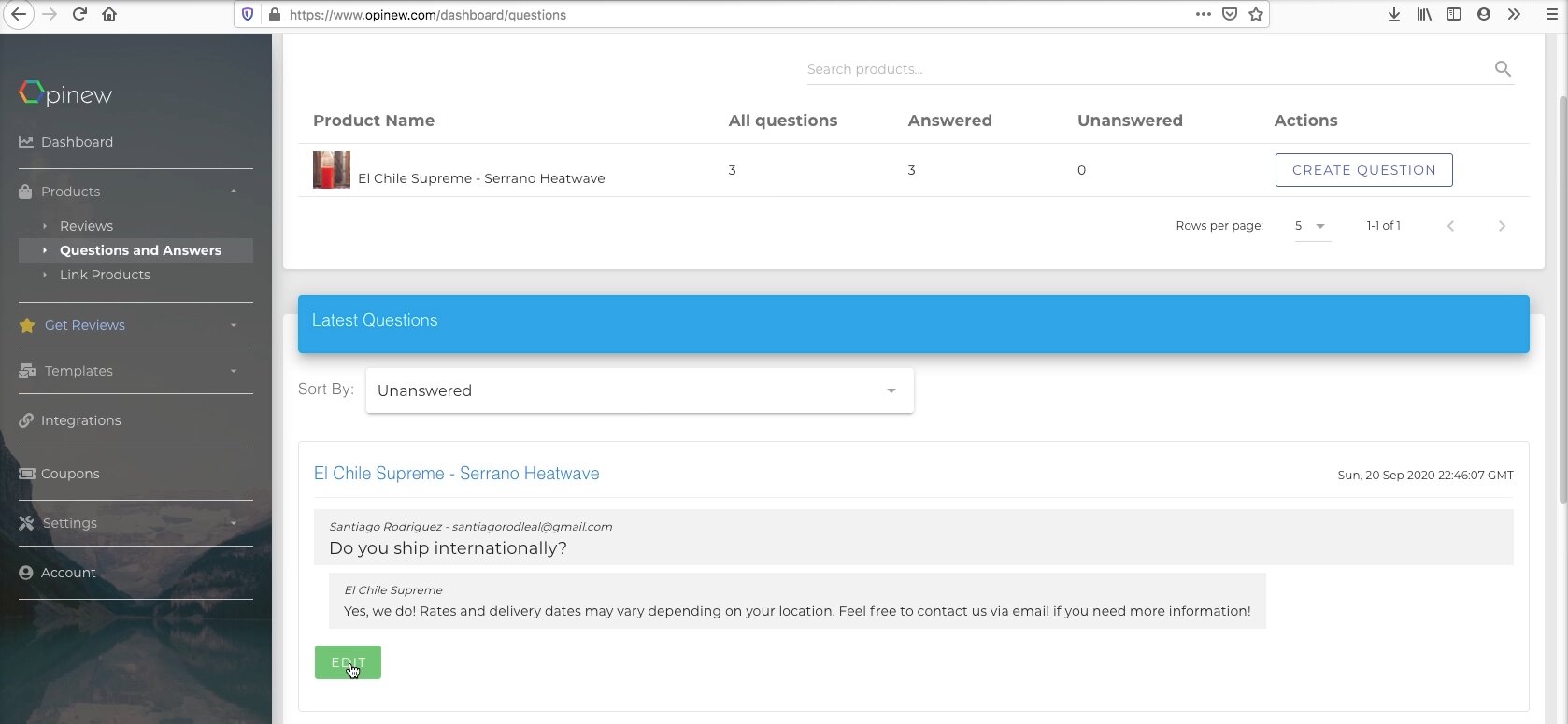 How To Edit Your Answer To A Question - Opinew Help