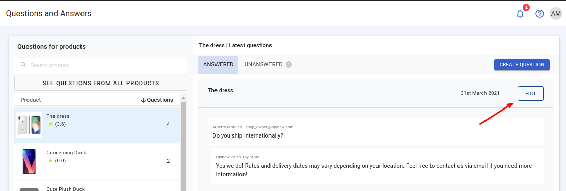 How To Edit Your Answer To A Question - Opinew Help