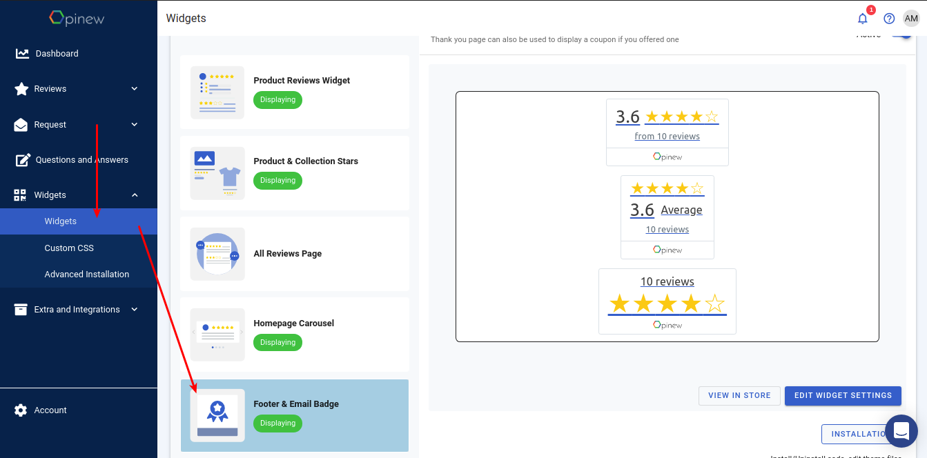 How do I add All Reviews badge to my emails? - Opinew Help
